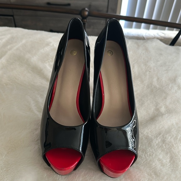 Shoes | Black And Red Heals Size 39 | Poshmark